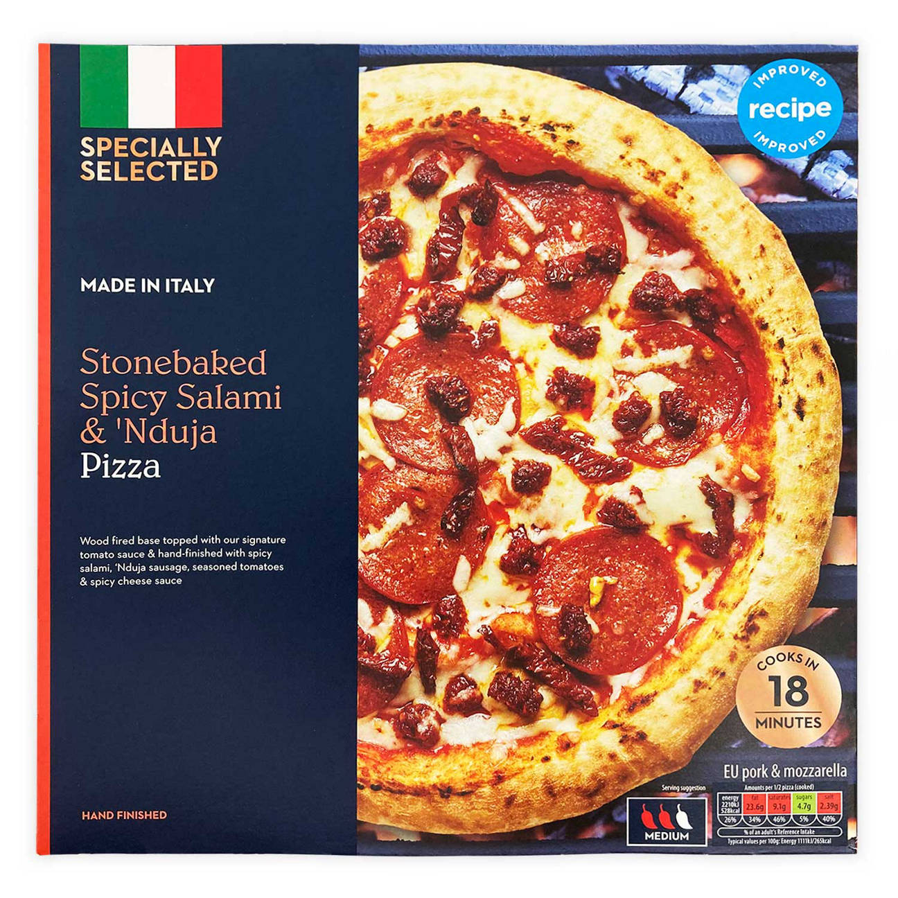 Stonebaked Spicy Salami & 'Nduja Pizza | ALDI UK